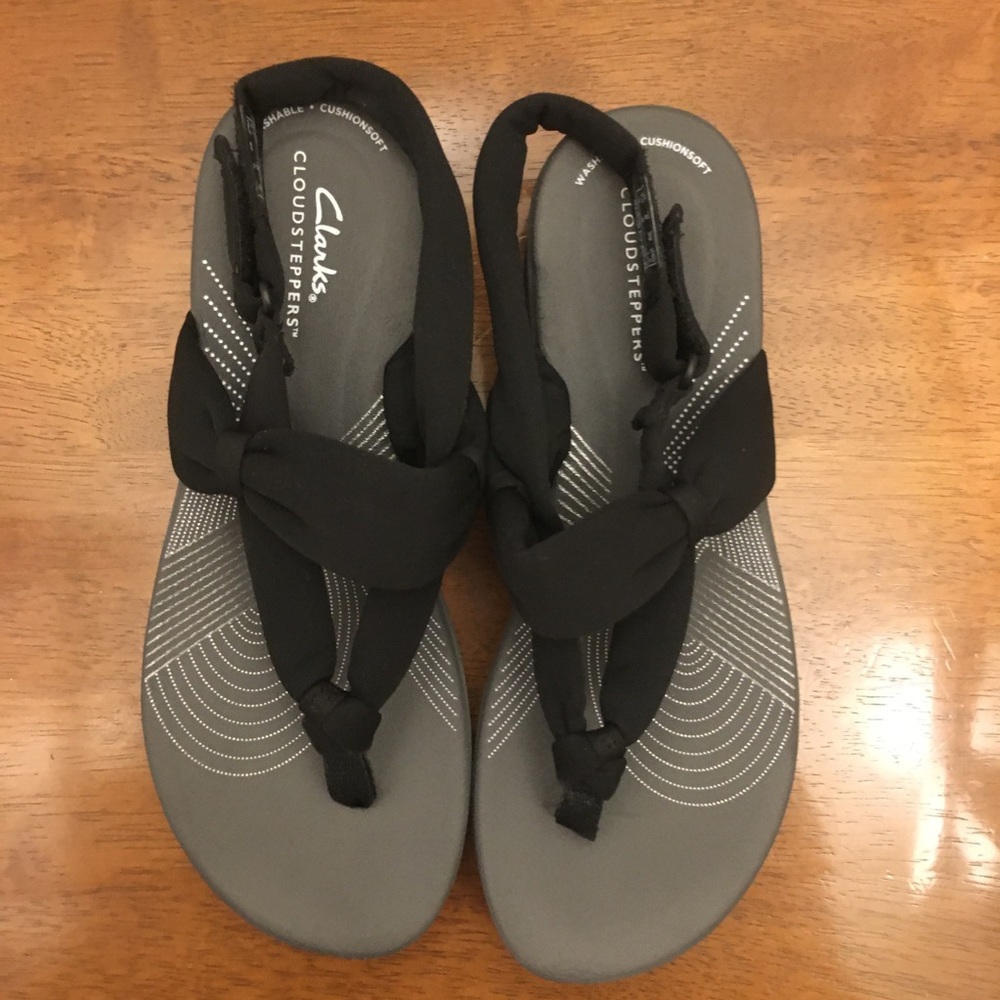 Clark’s Arla Nicole Cloudstepper Sandals Size 8 Black - Gem